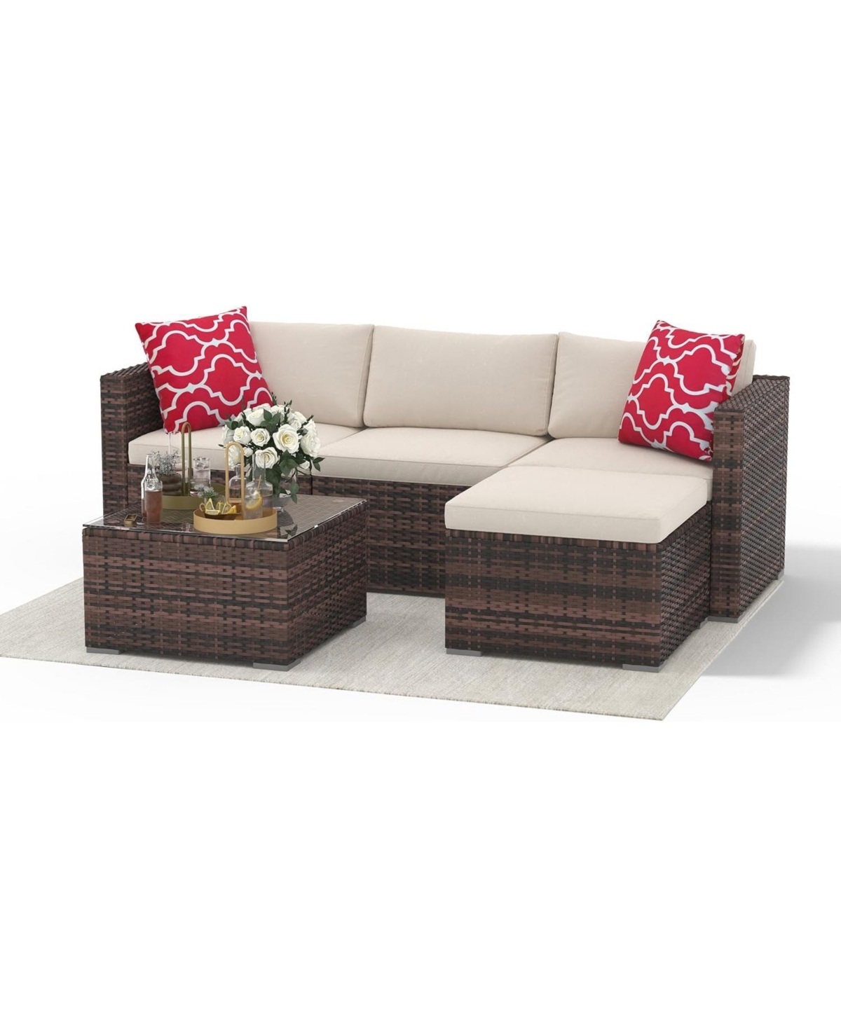 Click here for gaomon 5 Pieces Patio Furniture Set  Rattan Outdoo... prices
