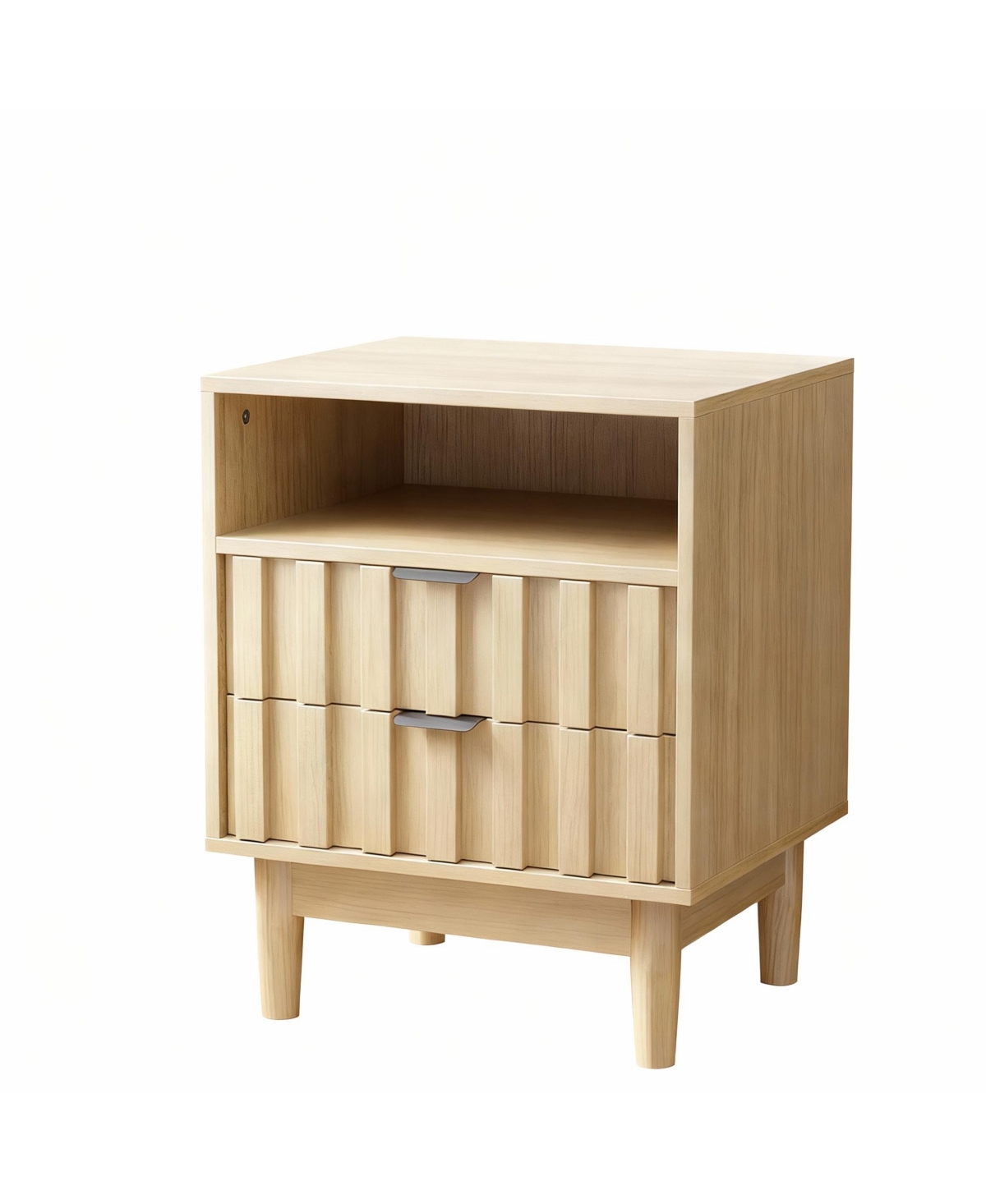 Click here for Yigii Fluted Pattern Modern Nightstand with 2 Draw... prices
