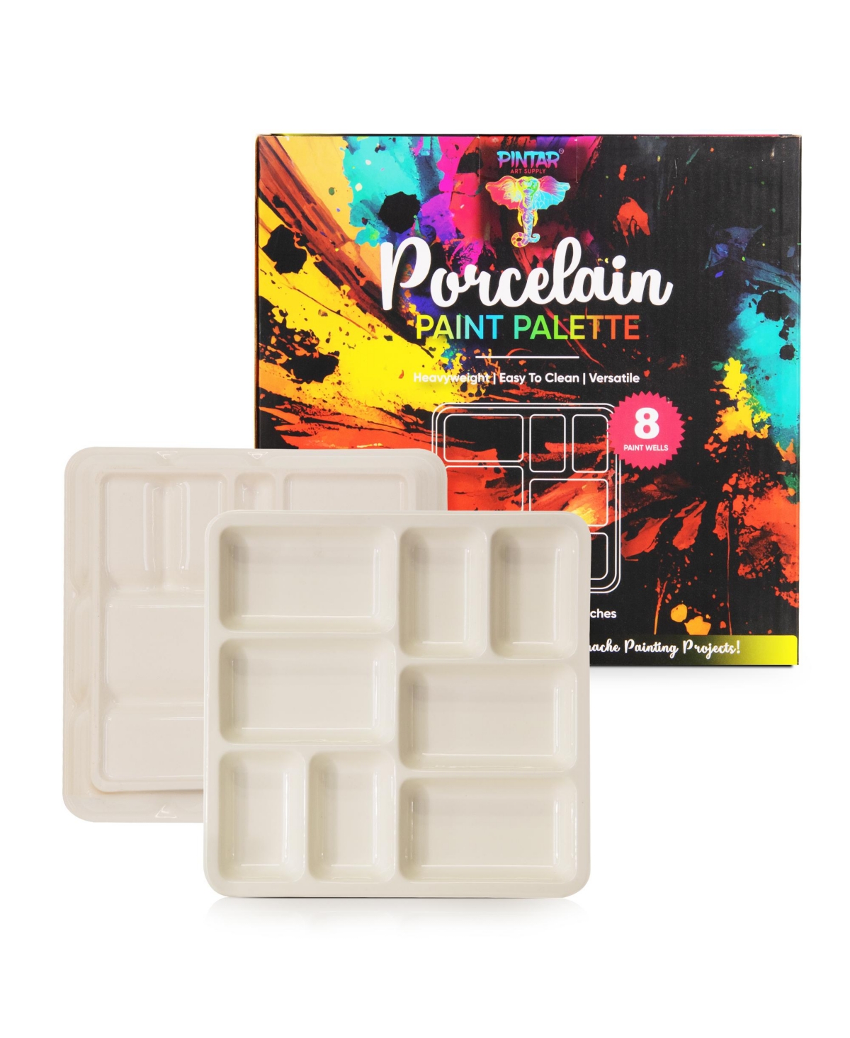 Click here for Pintar Ceramic Watercolor Paint Palette Tray - 8 W... prices