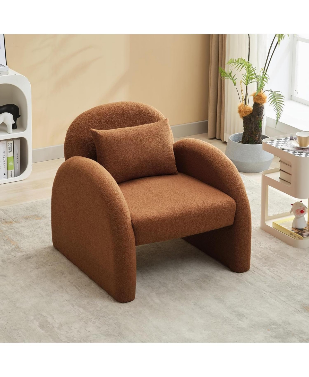 Click here for gaomon Modern Sherpa Accent Chair Teddy Upholstere... prices