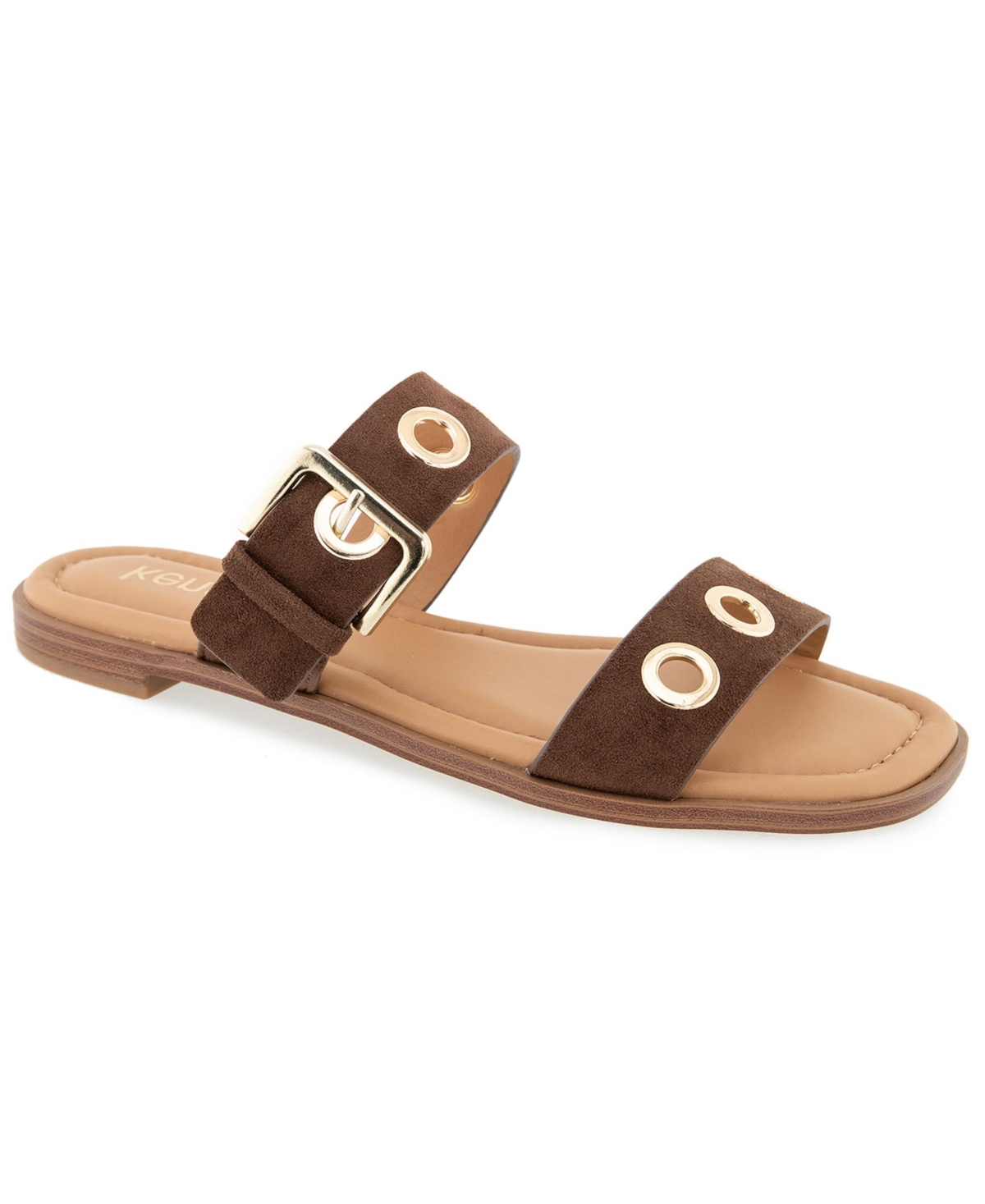 Click here for Kensie Womens Reine Flat Sandal - Chocolate prices