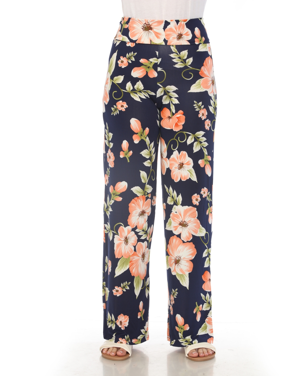 Click here for White Mark Womens High-Waist Floral Wide-Leg Pants... prices