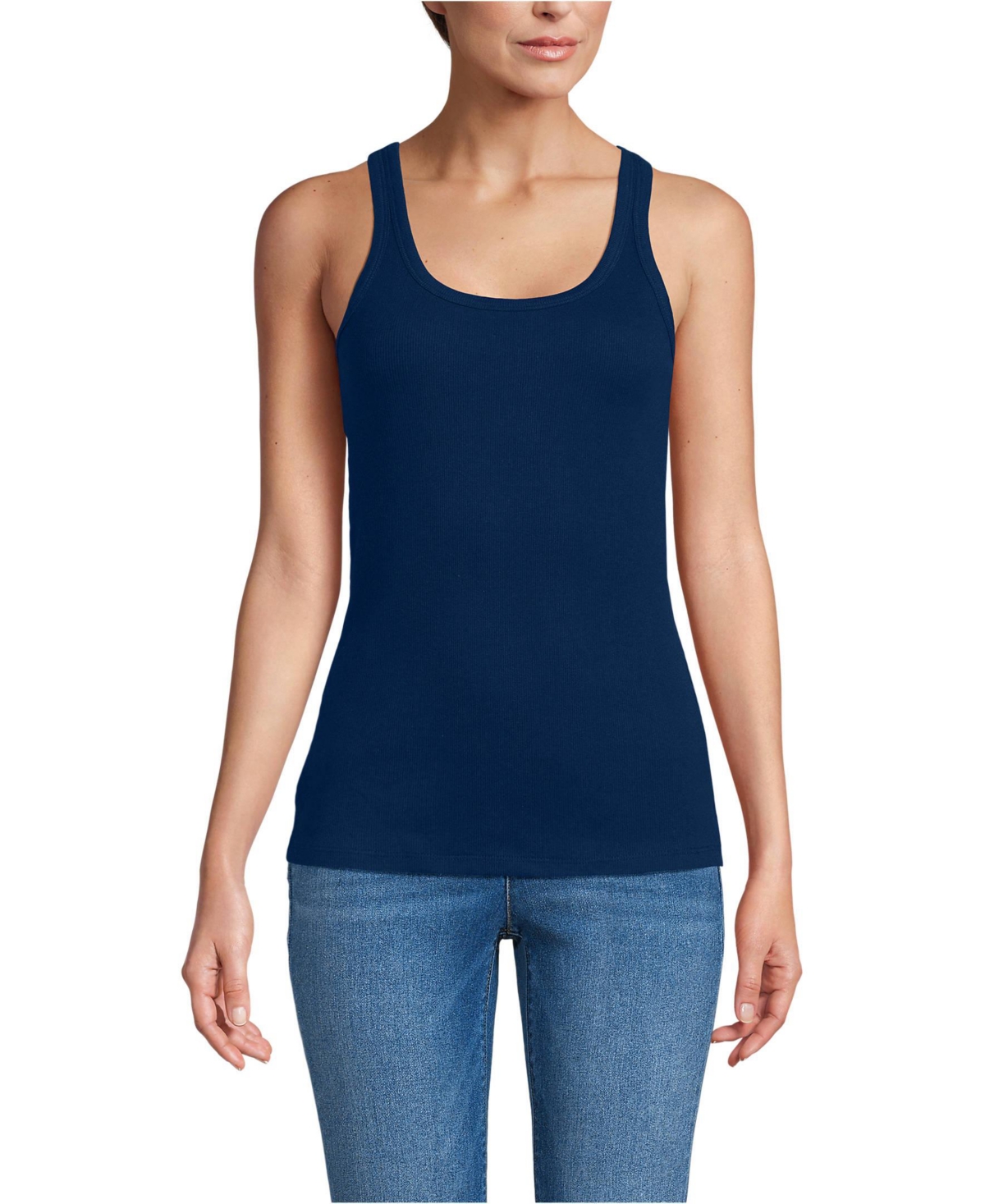 Click here for Lands End Womens Micro Rib Go-To Layering Tank Tee... prices