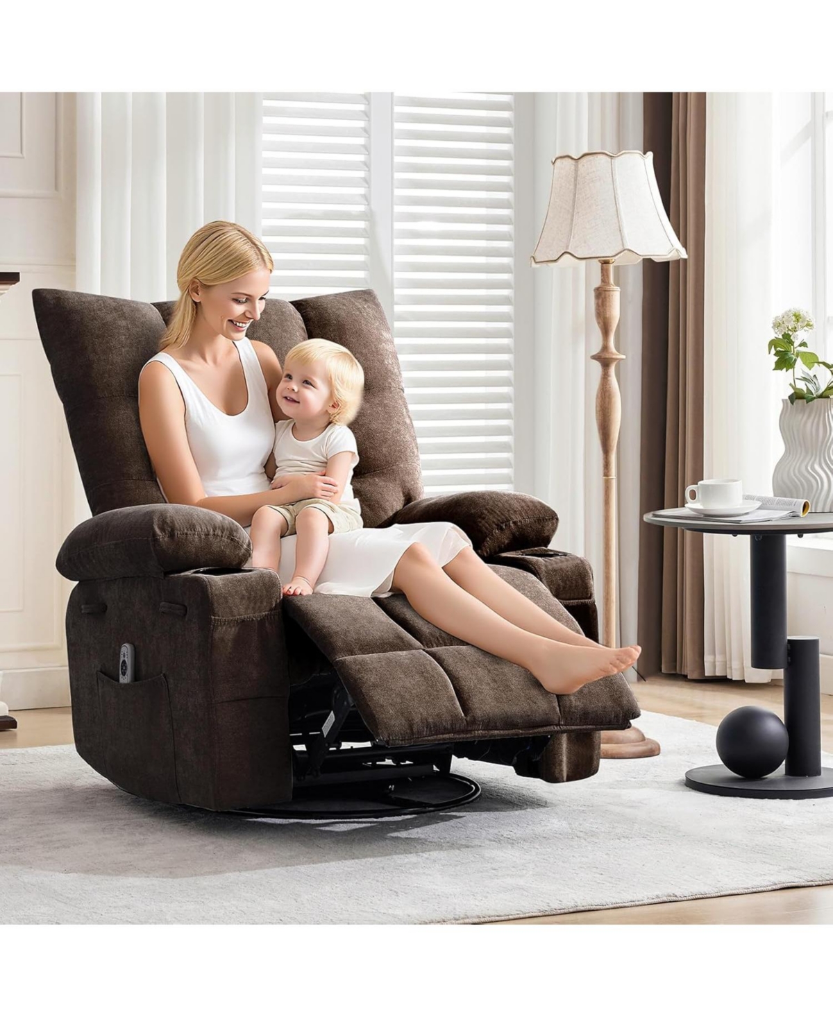 Click here for gaomon Swivel Recliner Chair with Massage & Heat f... prices