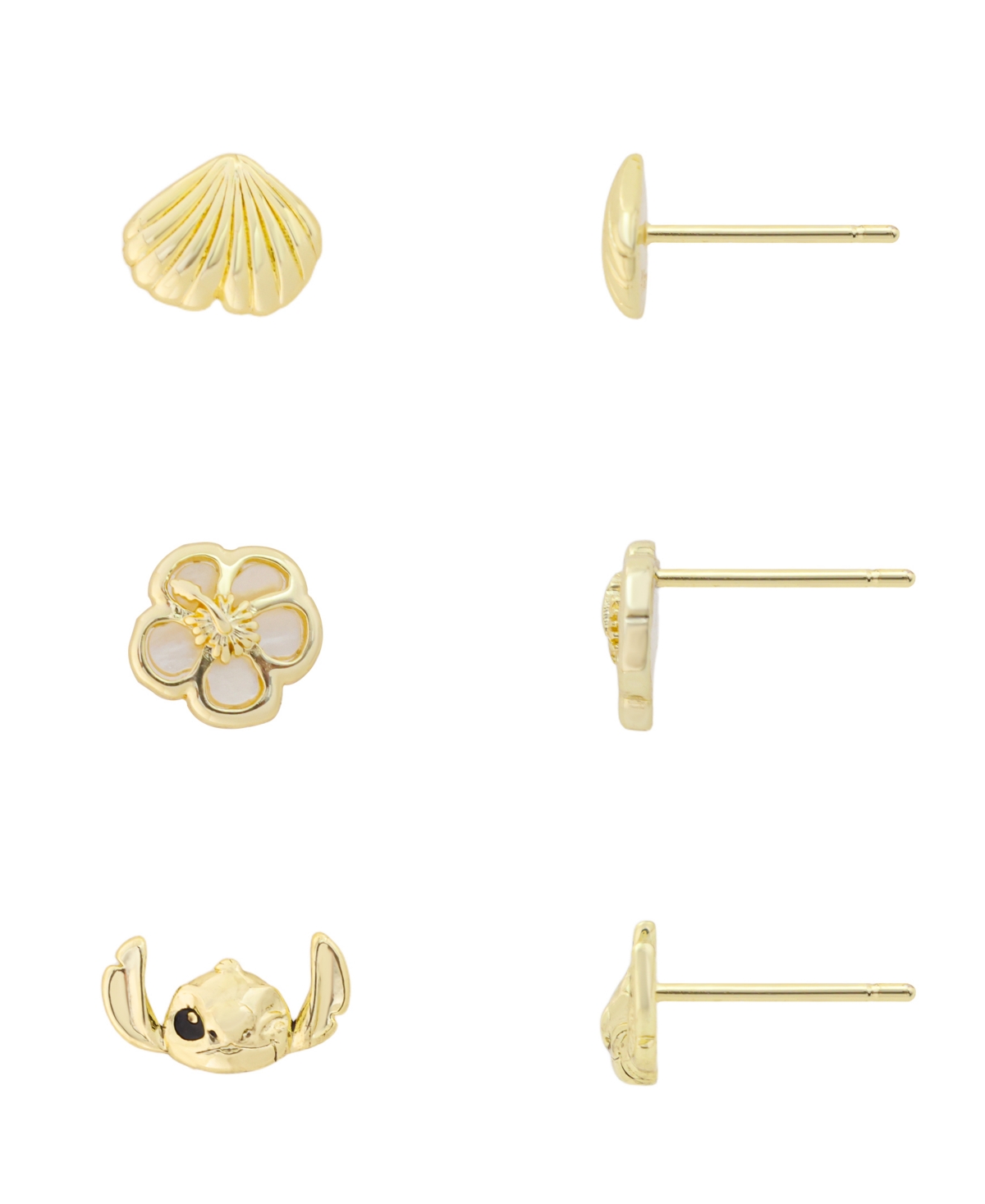 Click here for Disney Stitch Mother of Pearl Trio Earring Set - G... prices