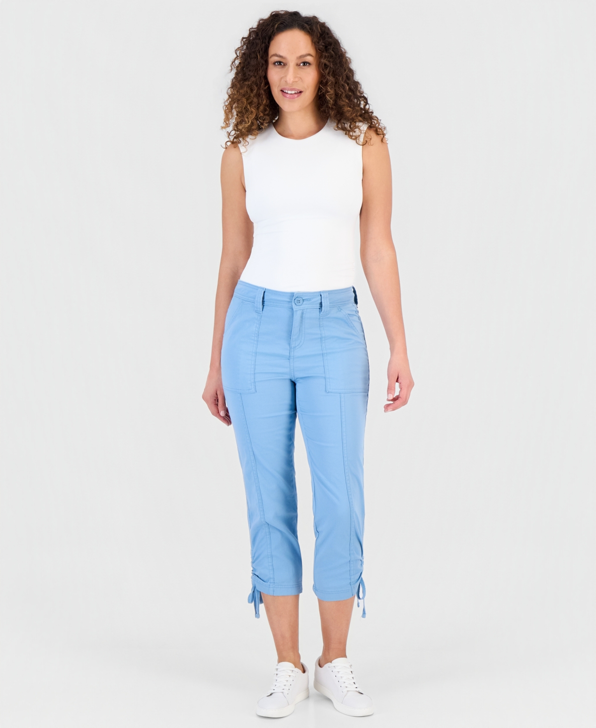 Click here for Style & Co Petite Mid-Rise Tie-Hem Capri Pants  Ex... prices