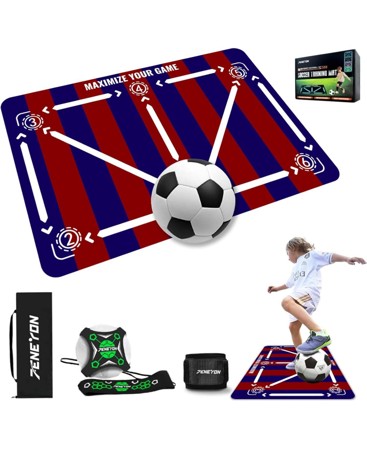 Click here for peneyon Adjustable Soccer Training Mat with Non-Sl... prices