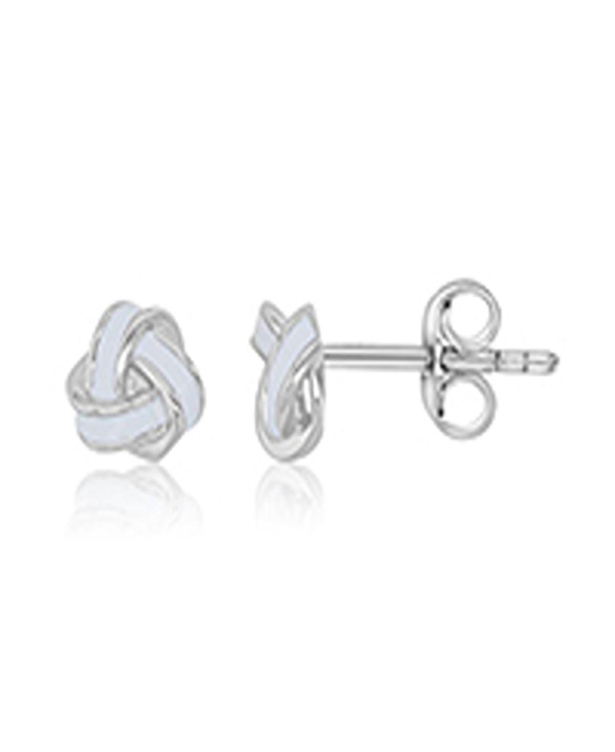 Click here for Macys White Enamel Knot Stud Earrings in Rhodium O... prices