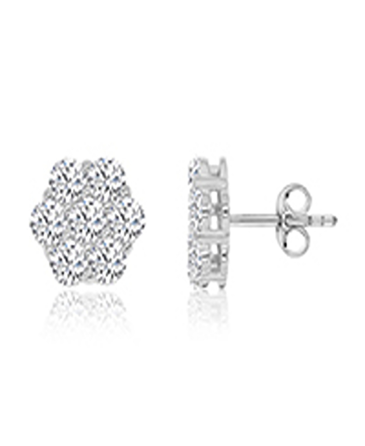 Click here for Macys Cubic Zirconia Flower Stud Earrings in Rhodi... prices