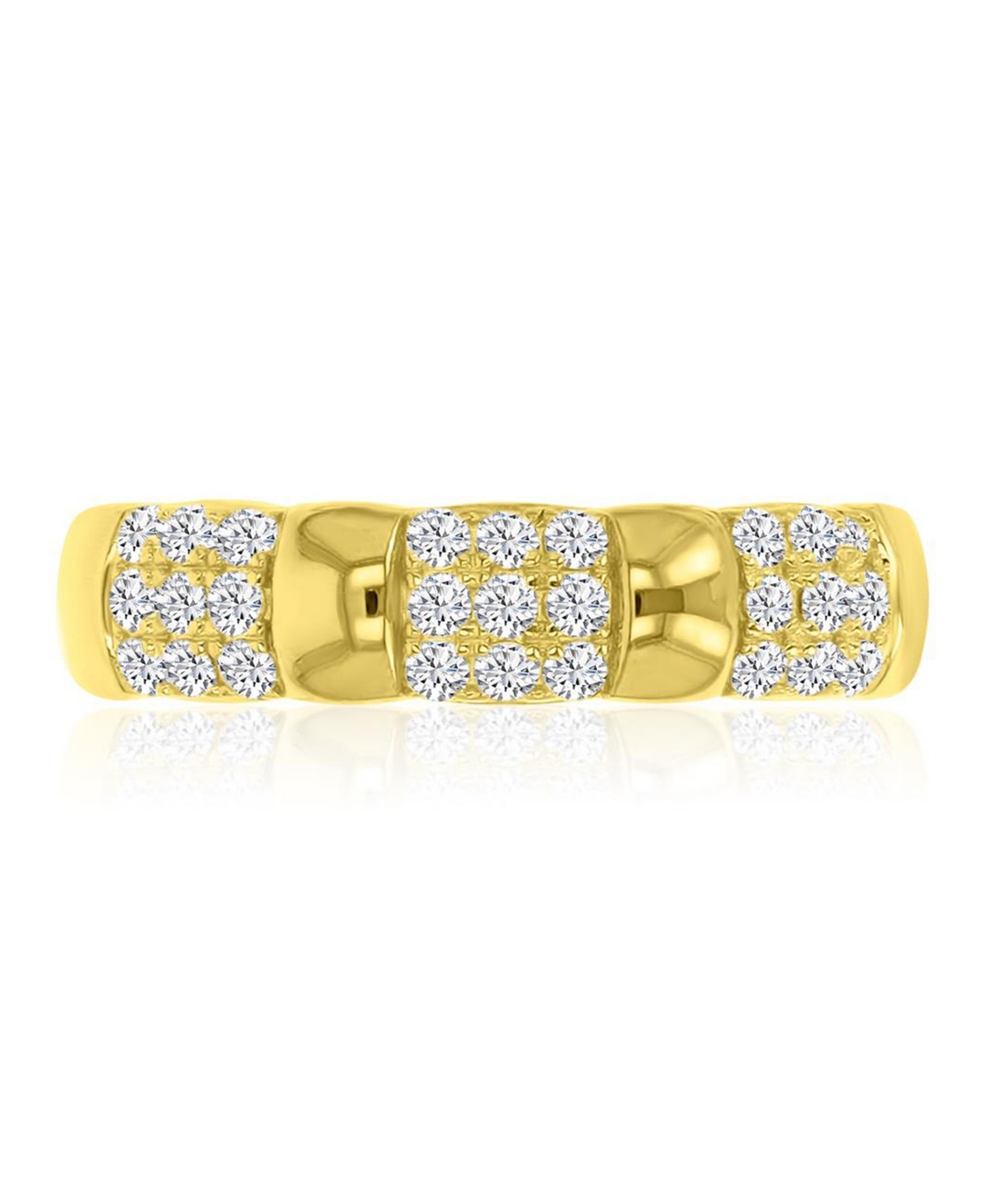 Click here for Macys Cubic Zirconia Half Pave Ring in 14k Yellow... prices