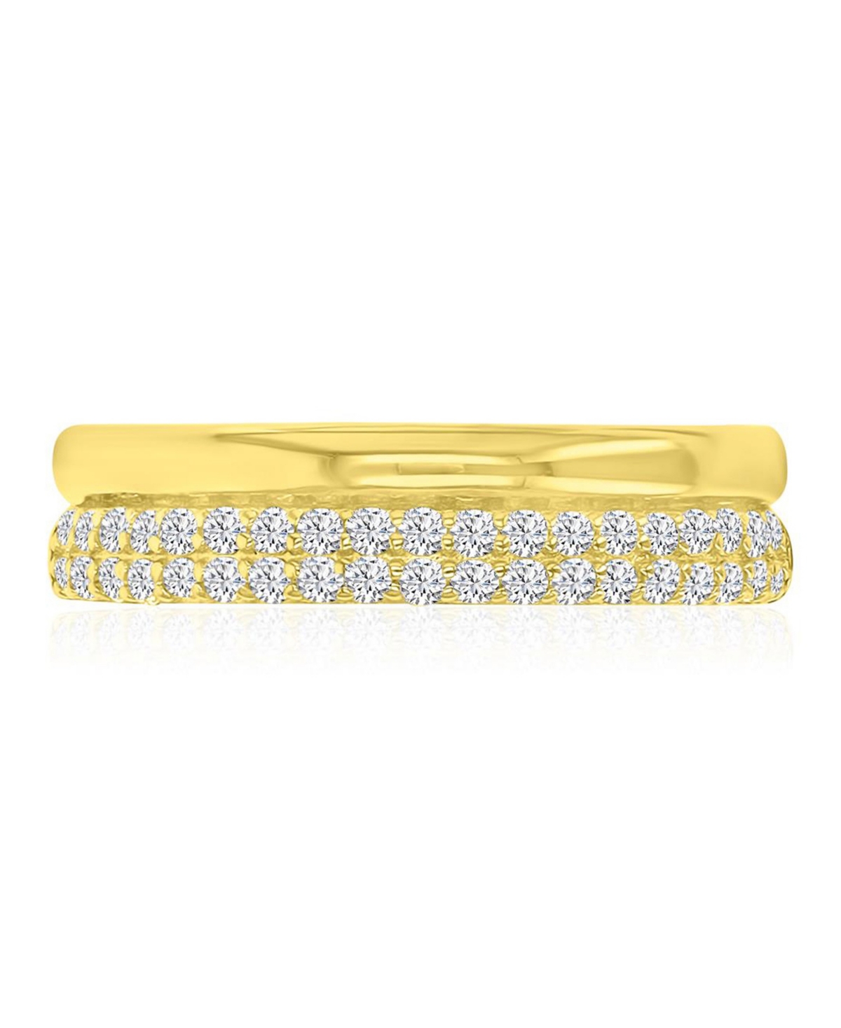 Click here for Macys Cubic Zirconia Two-Row Ring in 14k Yellow Go... prices