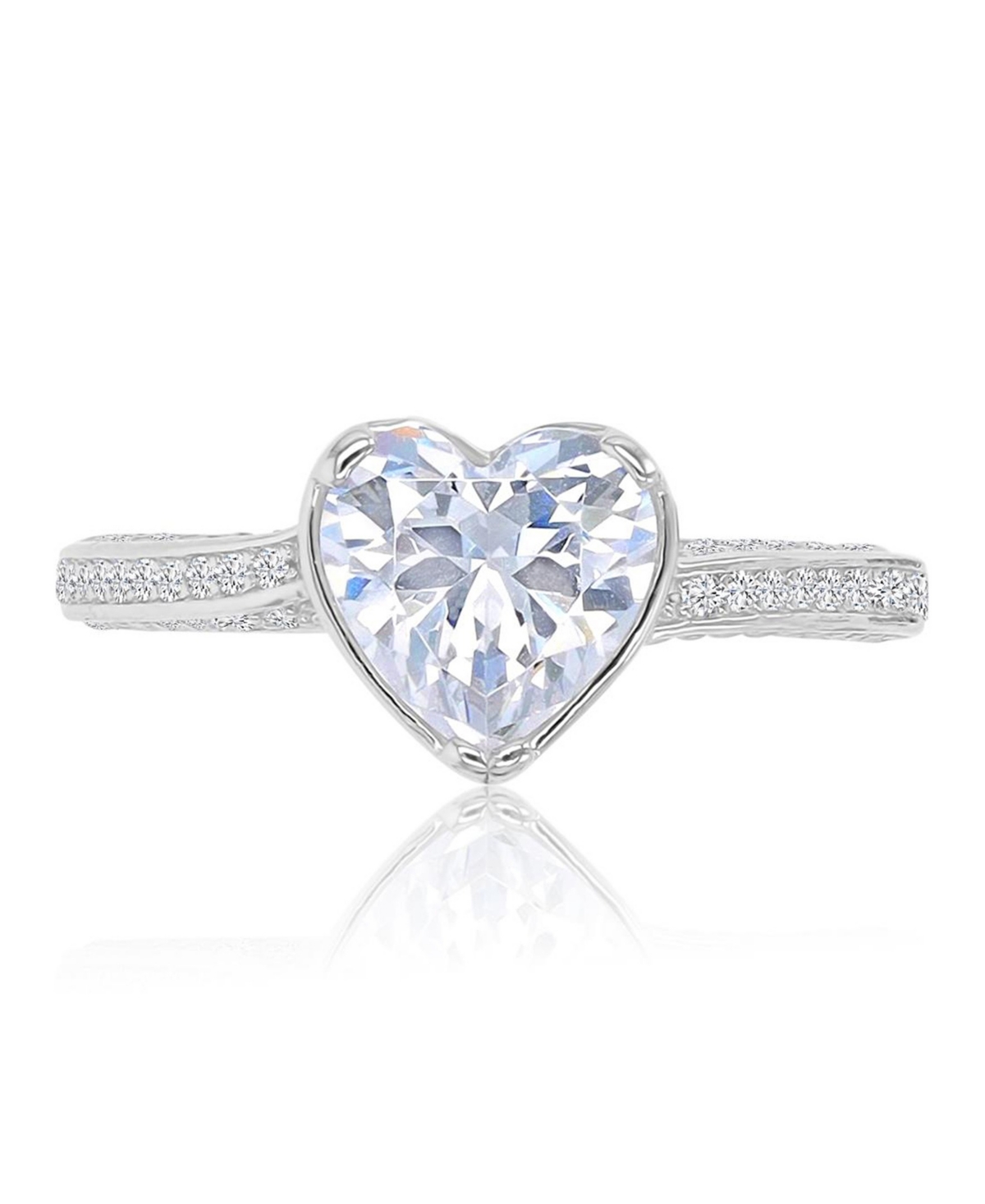 Click here for Macys Heart-Shaped Cubic Zirconia Ring in Rhodium... prices
