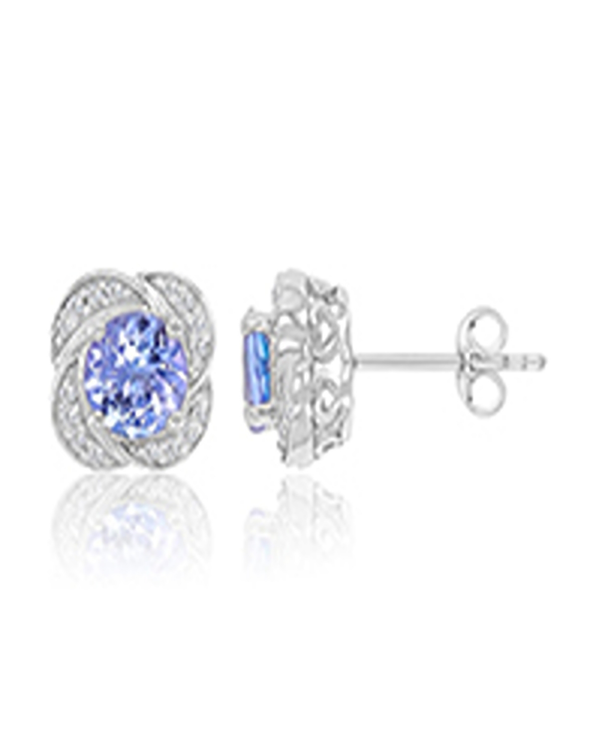 Click here for Macys Diamond and Tanzanite Stud Earrings in 10k W... prices