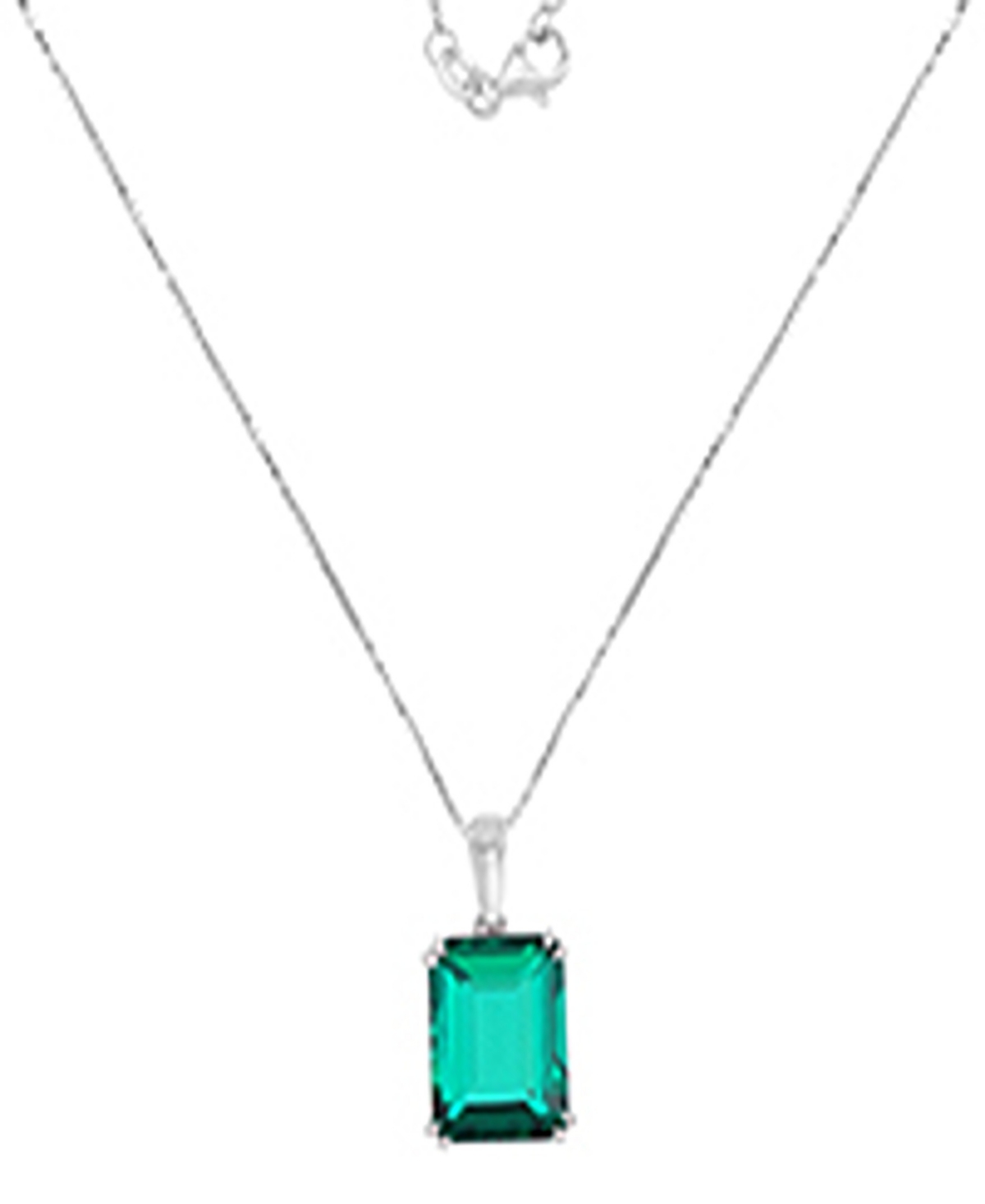 Click here for Macys Created Emerald Solitaire Necklace in 14k Wh... prices