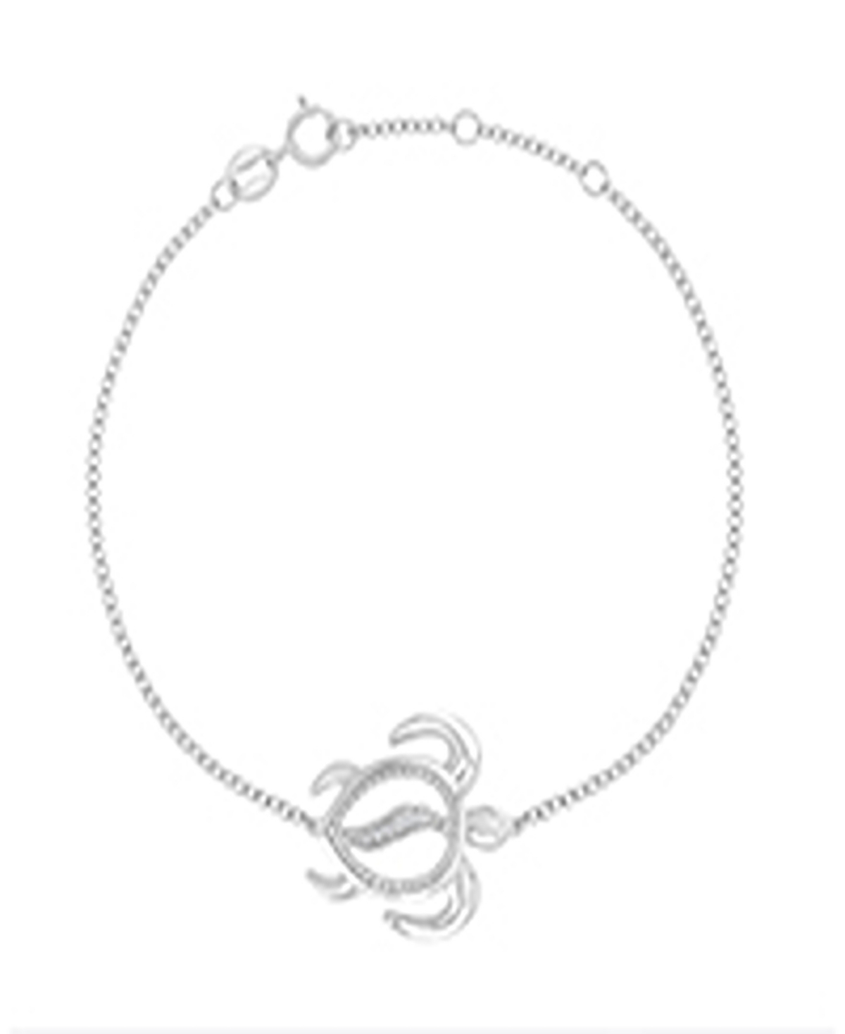 Click here for Macys Diamond Accent Sea Turtle Bracelet in Rhodiu... prices