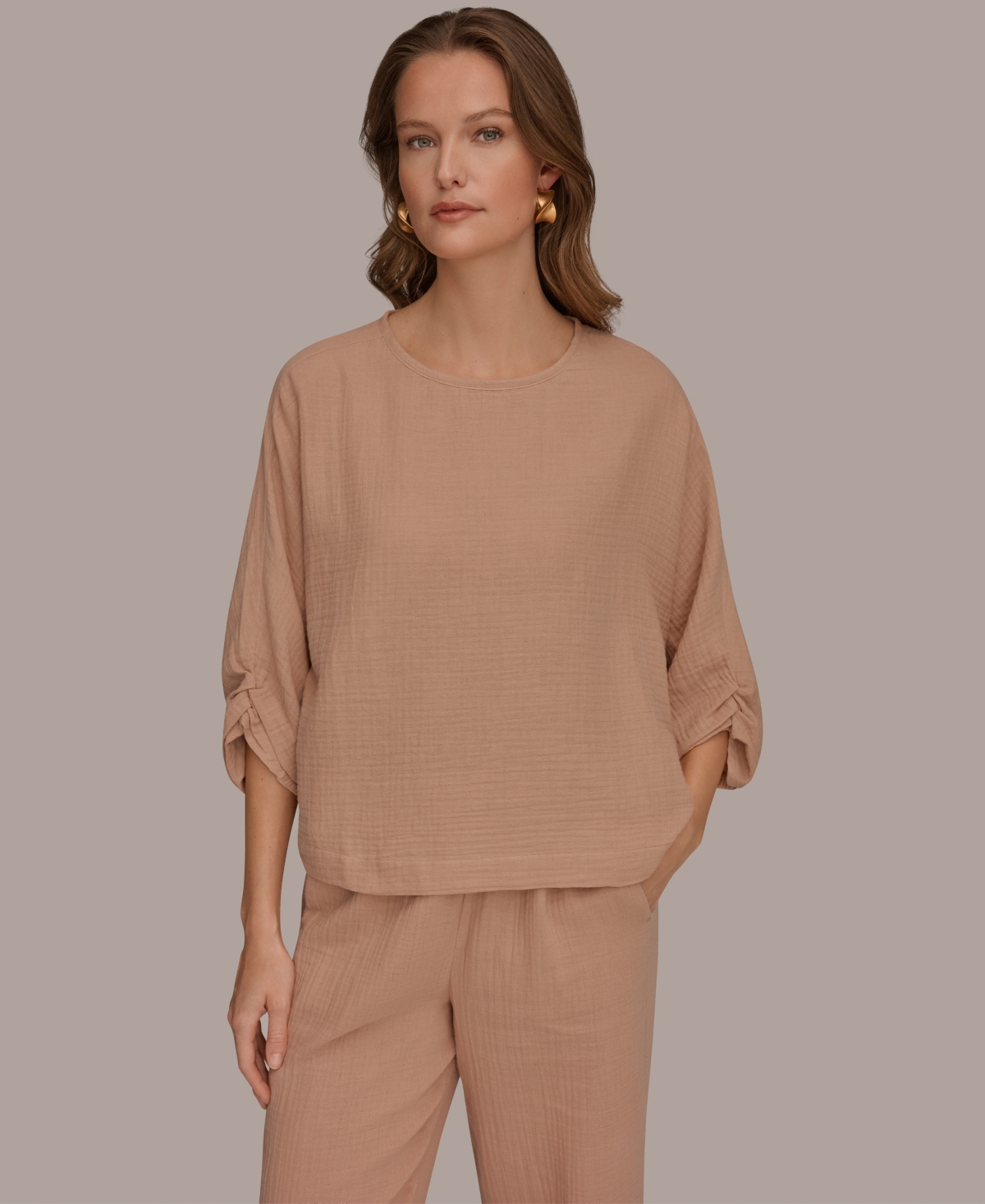 Click here for Donna Karan Weekend Womens Boat Neck Cotton Blouse... prices