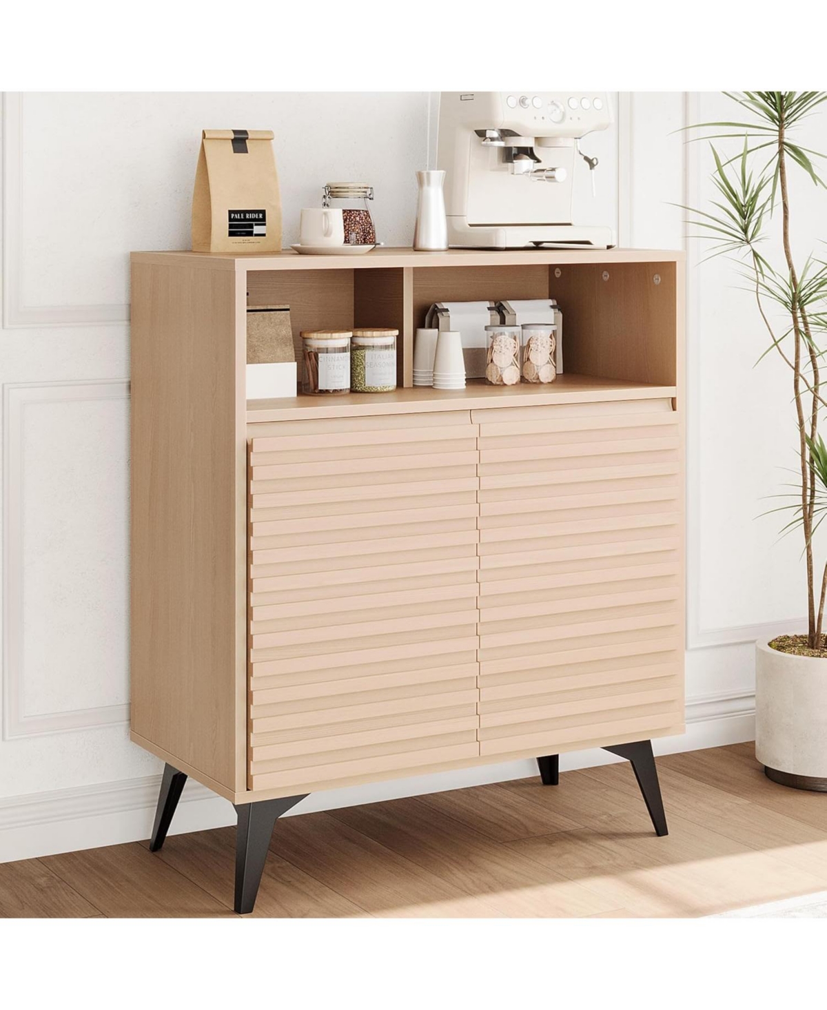 Click here for gaomon Fluted Storage Cabinet  Sideboard Buffet Ca... prices