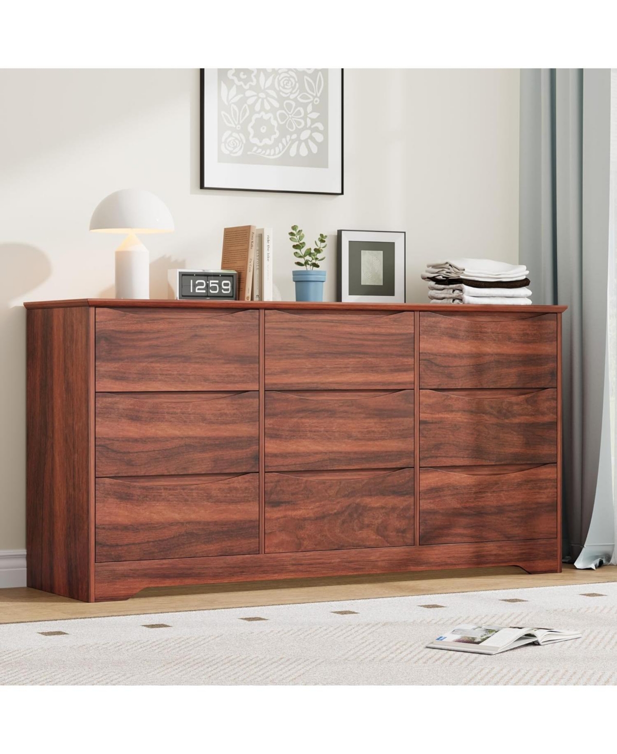 Click here for gaomon Wood Modern Tall 9 Drawer Dresser with Wide... prices