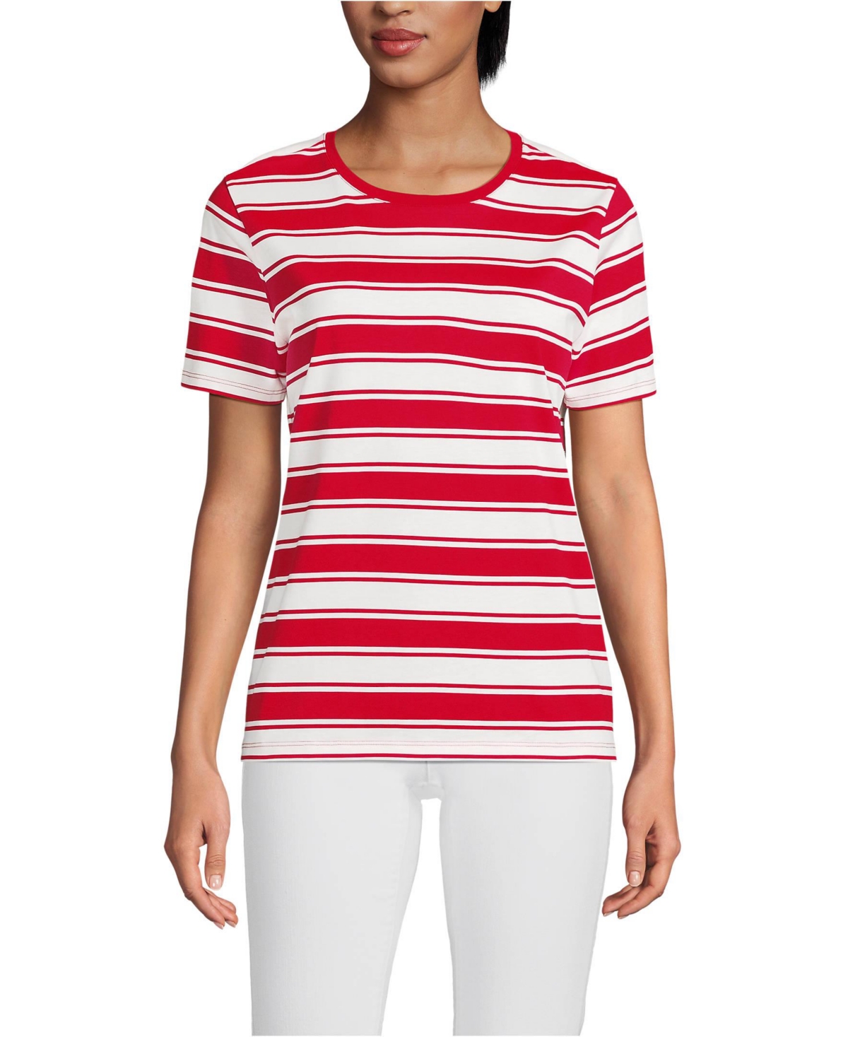 Click here for Lands End Womens Supima Cotton Crewneck T-Shirt -... prices