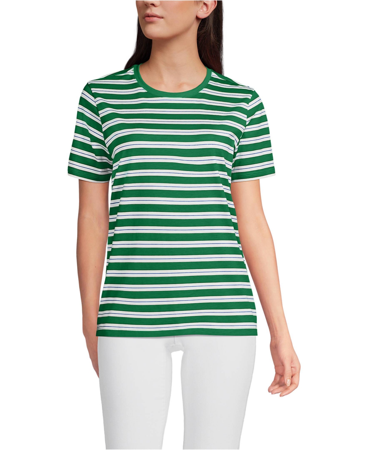 Click here for Lands End Womens Supima Cotton Crewneck T-Shirt -... prices