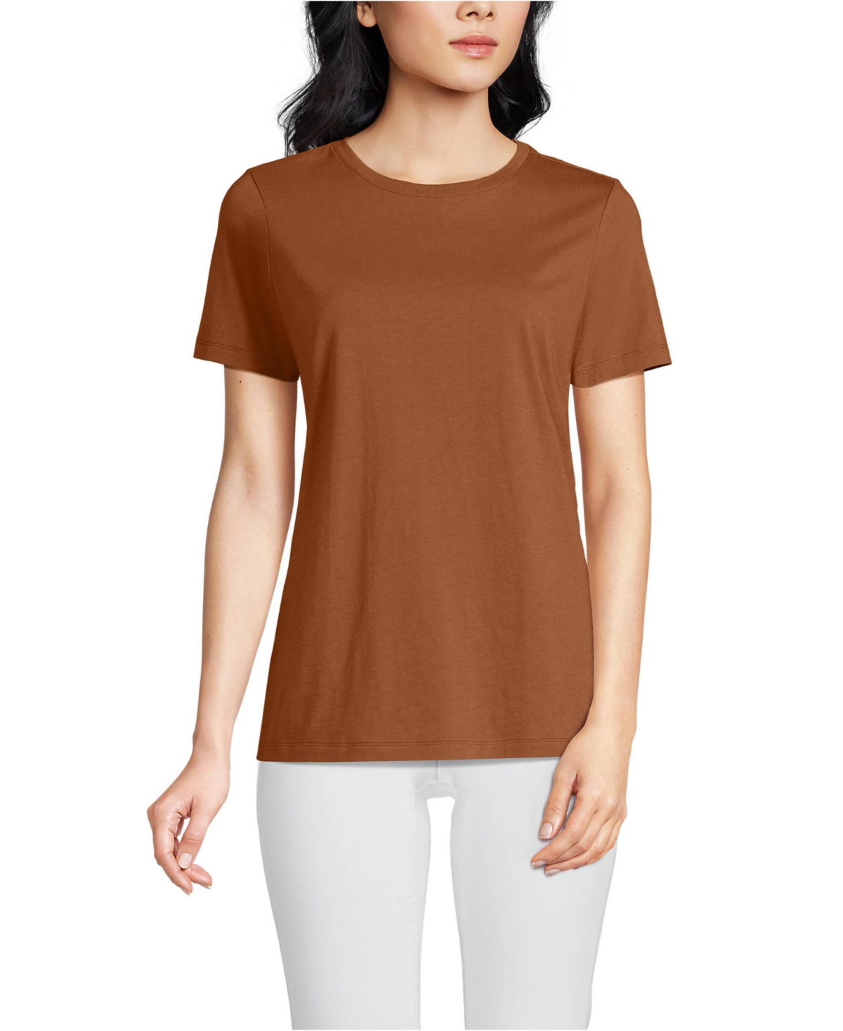 Click here for Lands End Womens Supima Cotton Crewneck T-Shirt -... prices