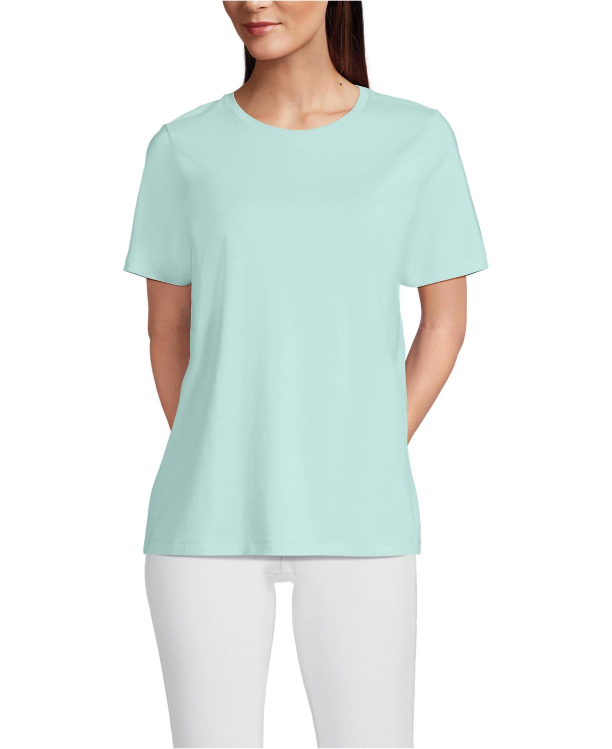 Click here for Lands End Womens Supima Cotton Crewneck T-Shirt -... prices