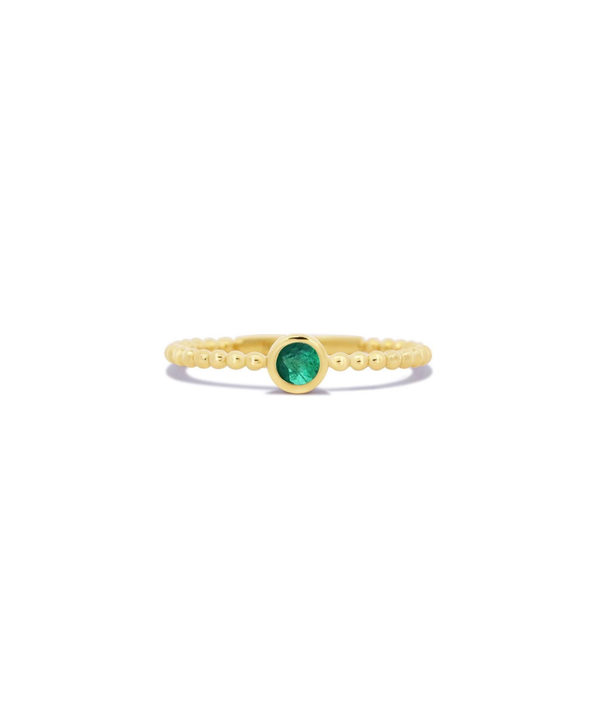 Click here for The Lovery Gold Beaded Emerald Ring 14K Gold - Eme... prices