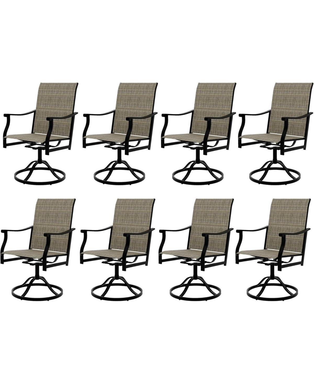 Click here for gaomon 8PCS Outdoor Swivel Dining Chairs With Text... prices