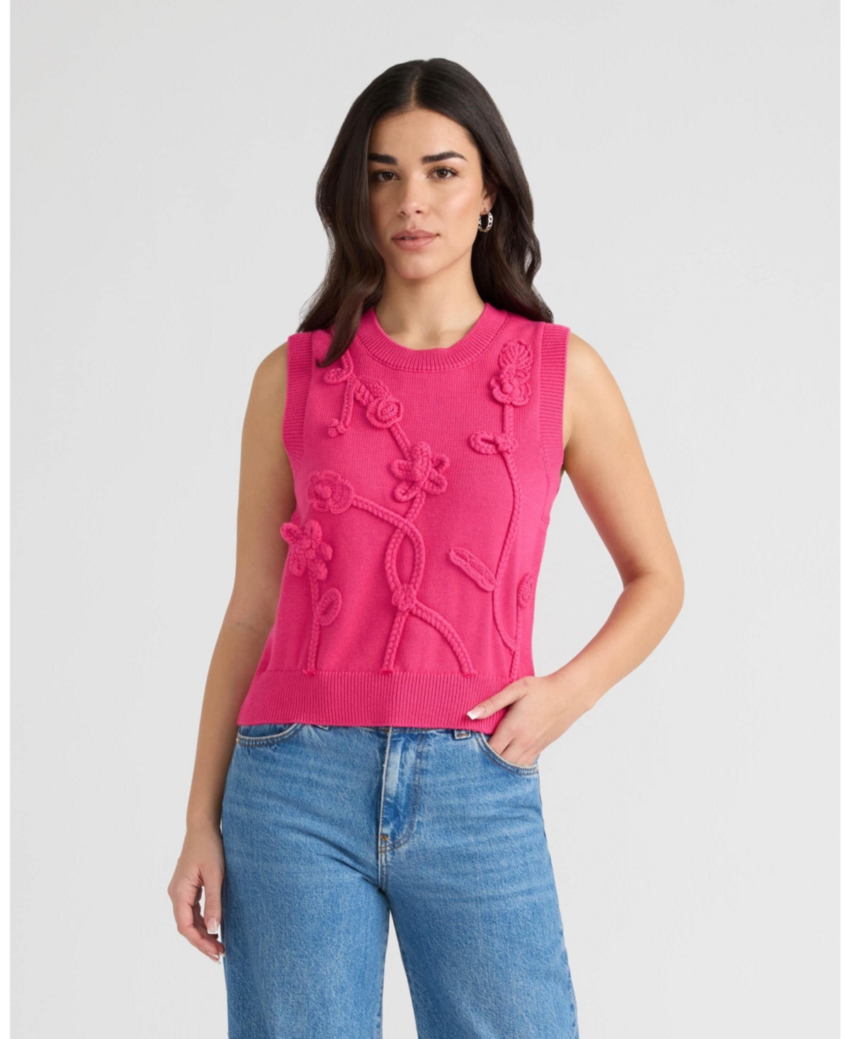 Click here for Nvlt Womens Vest with Crochet Detail - Hot pink prices
