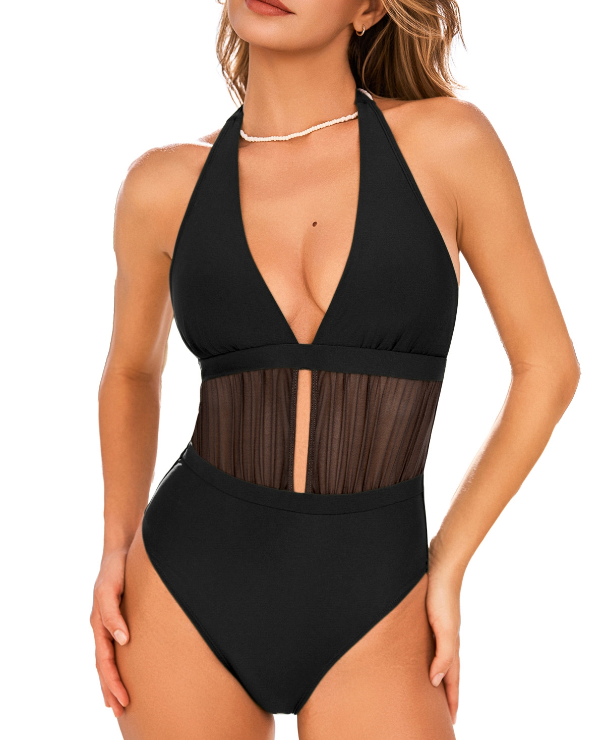 Click here for Cupshe Womens V-Neck Adjustable Strap One-Piece Sw... prices