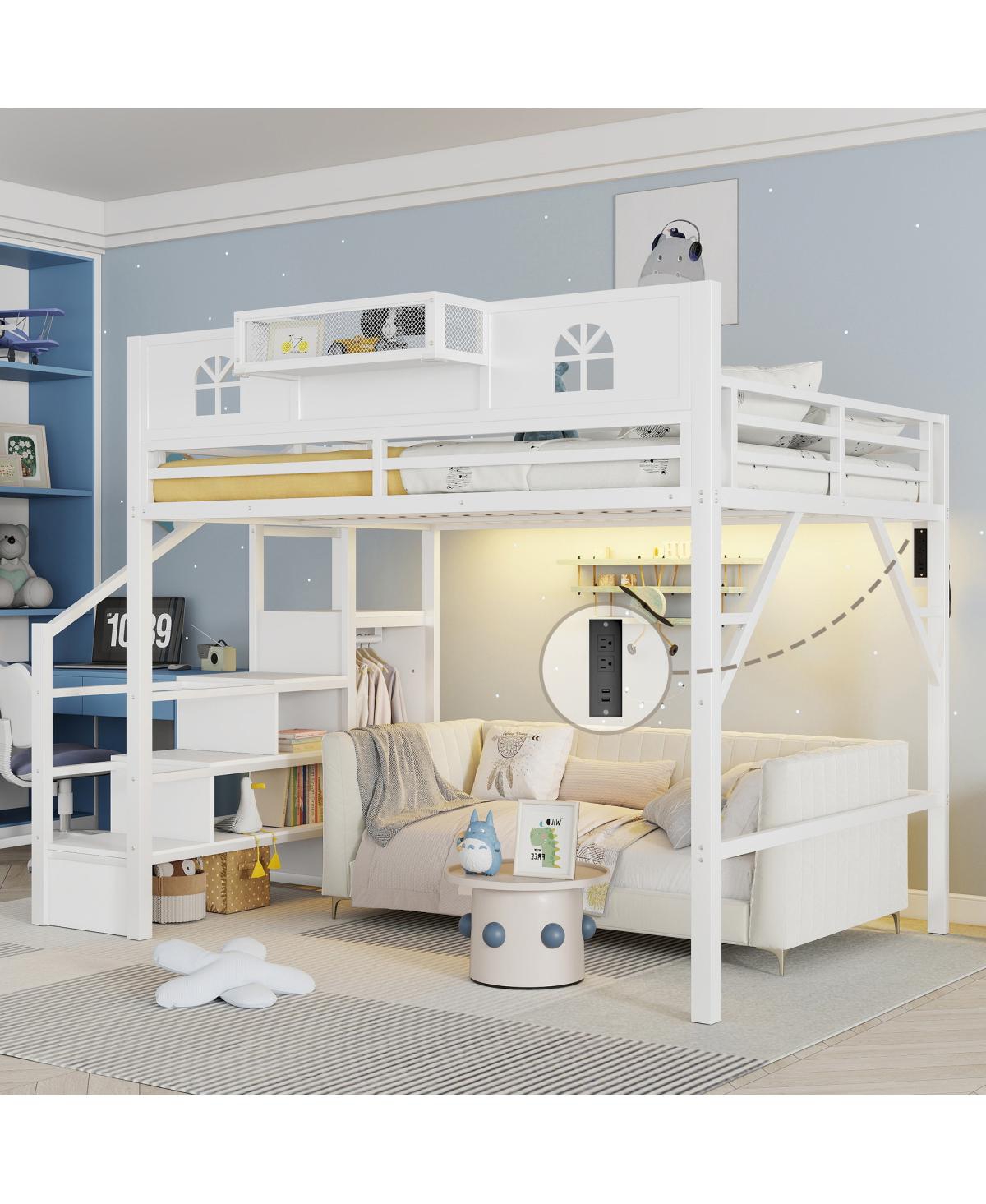 Click here for Streamdale Furniture Queen Size Loft Bed with Stai... prices