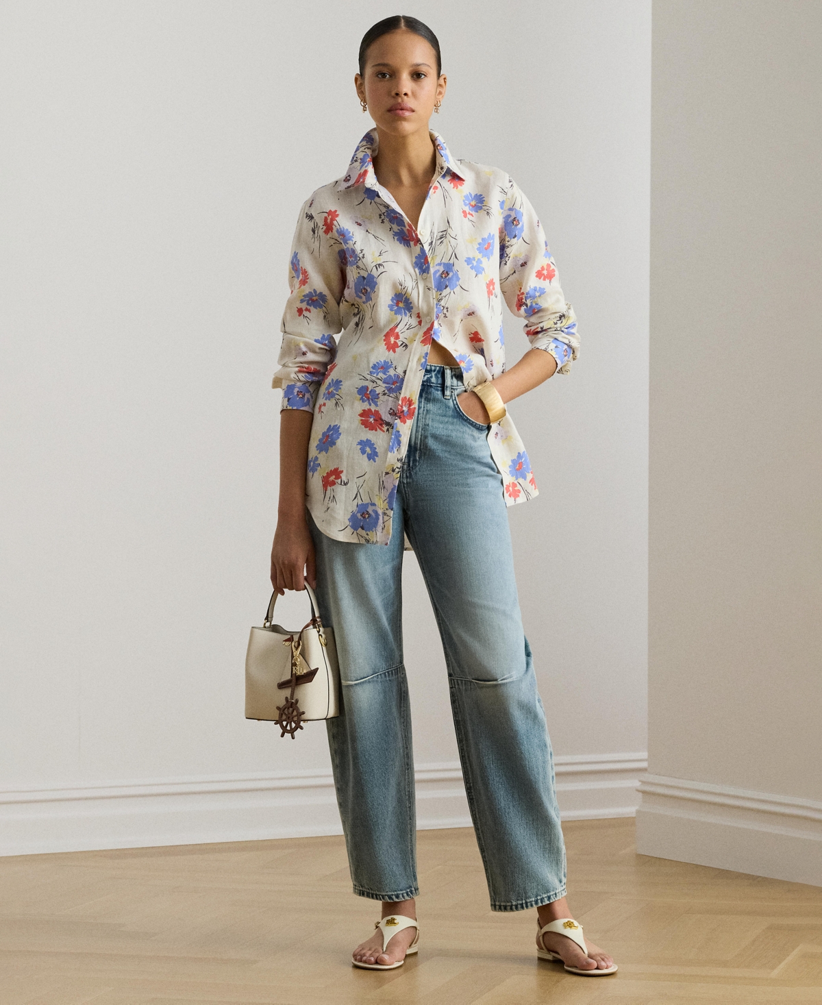 Click here for Lauren Ralph Lauren Womens Relaxed Fit Collared Sh... prices