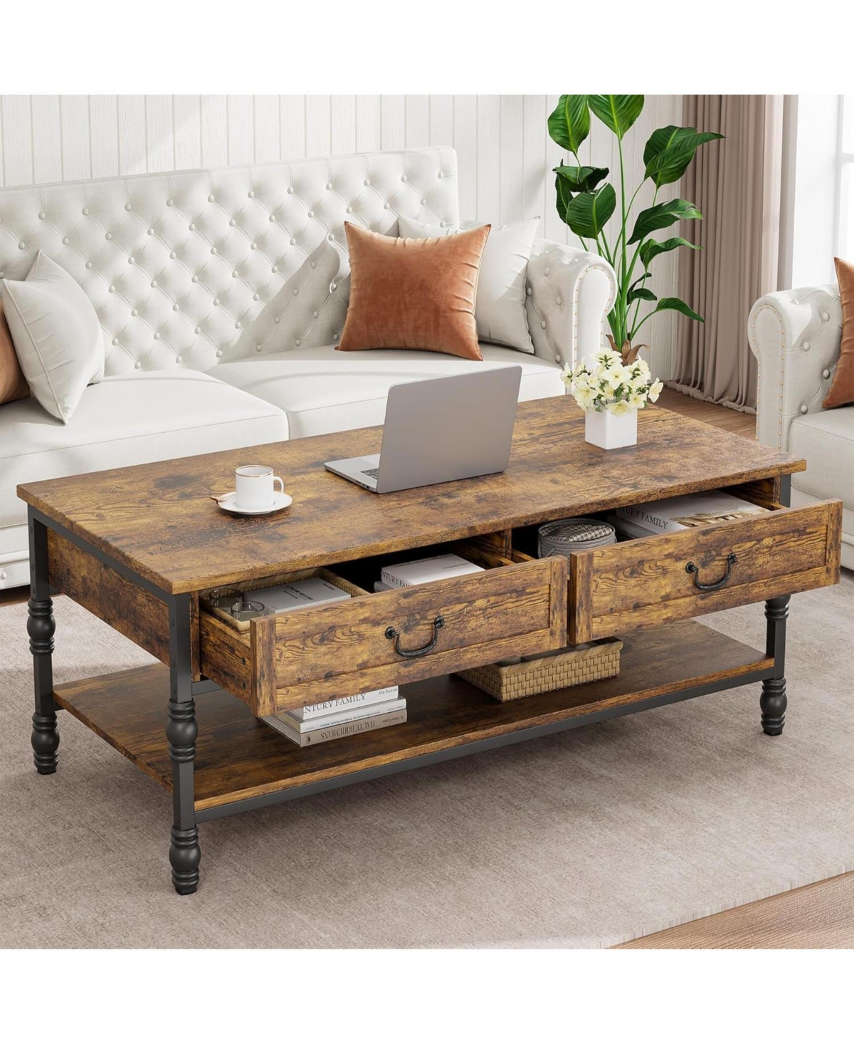 Click here for gaomon Coffee Table with Drawers 41" Large Ce... prices