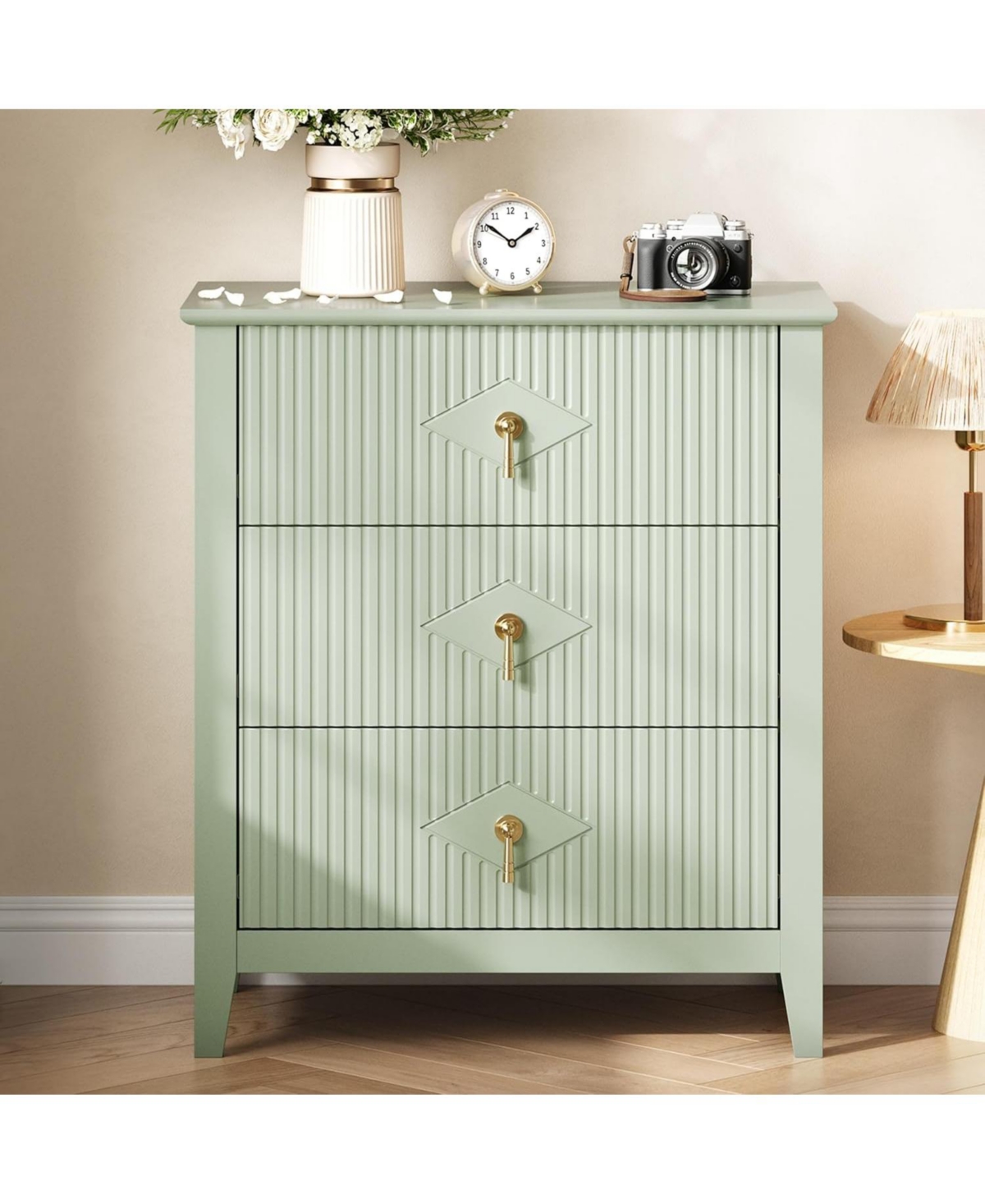Click here for Gaomon Wood Nightstand Fluted Dresser for Bedroom... prices