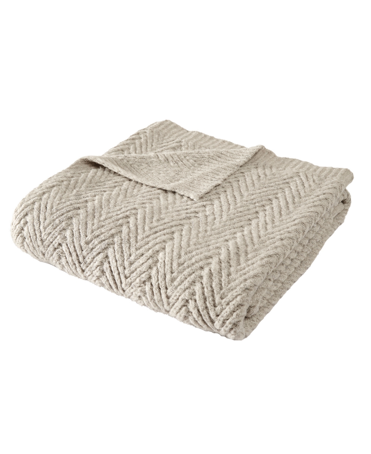 Click here for Frye Chevron Faux Mohair Throw  50 x 70 - Oatmeal prices