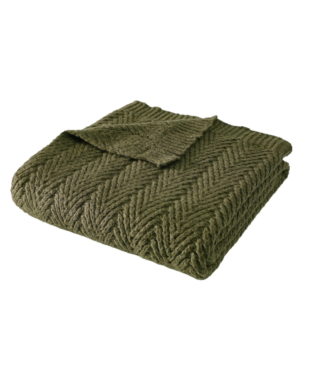 Click here for Frye Chevron Faux Mohair Throw  50 x 70 - Green prices
