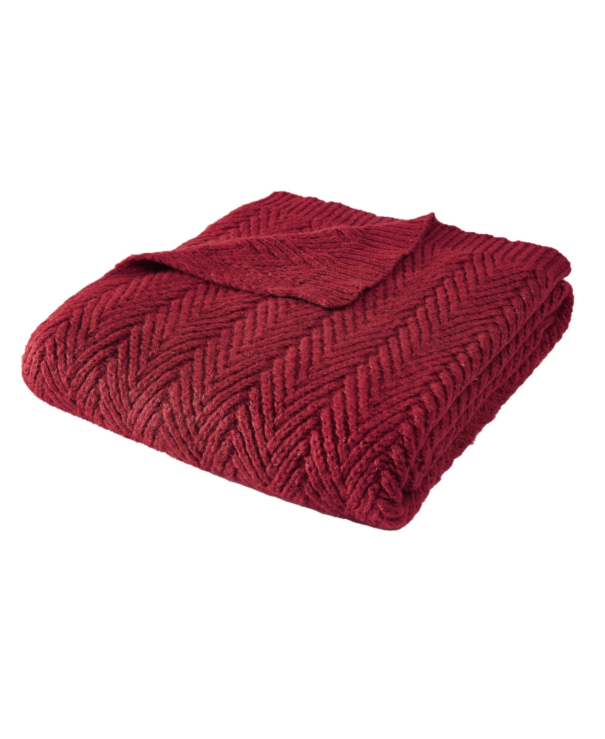 Click here for Frye Chevron Faux Mohair Throw  50 x 70 - Burgundy prices