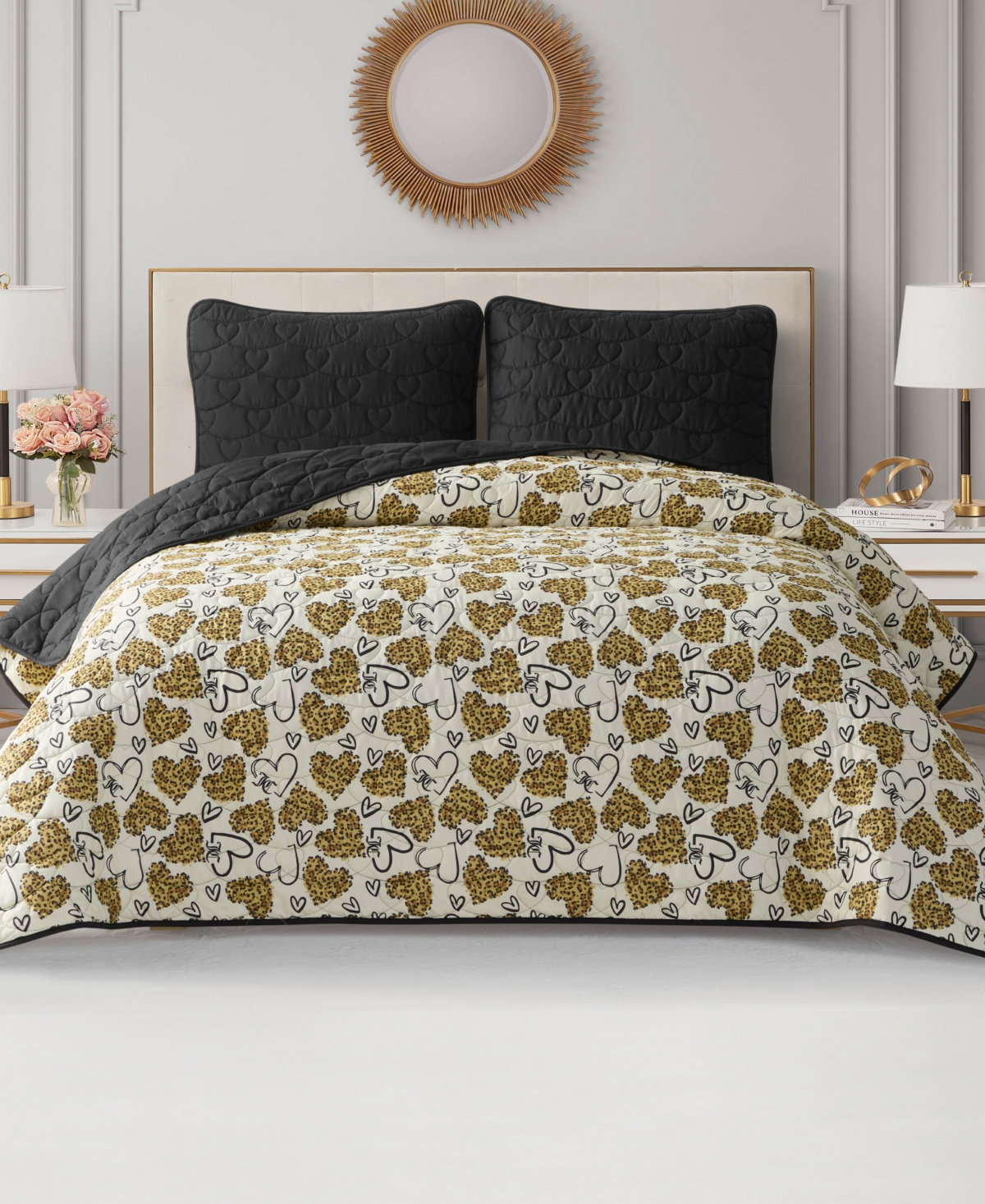 Click here for Juicy Couture Cheetah Doodle Hearts Reversible 3-P... prices