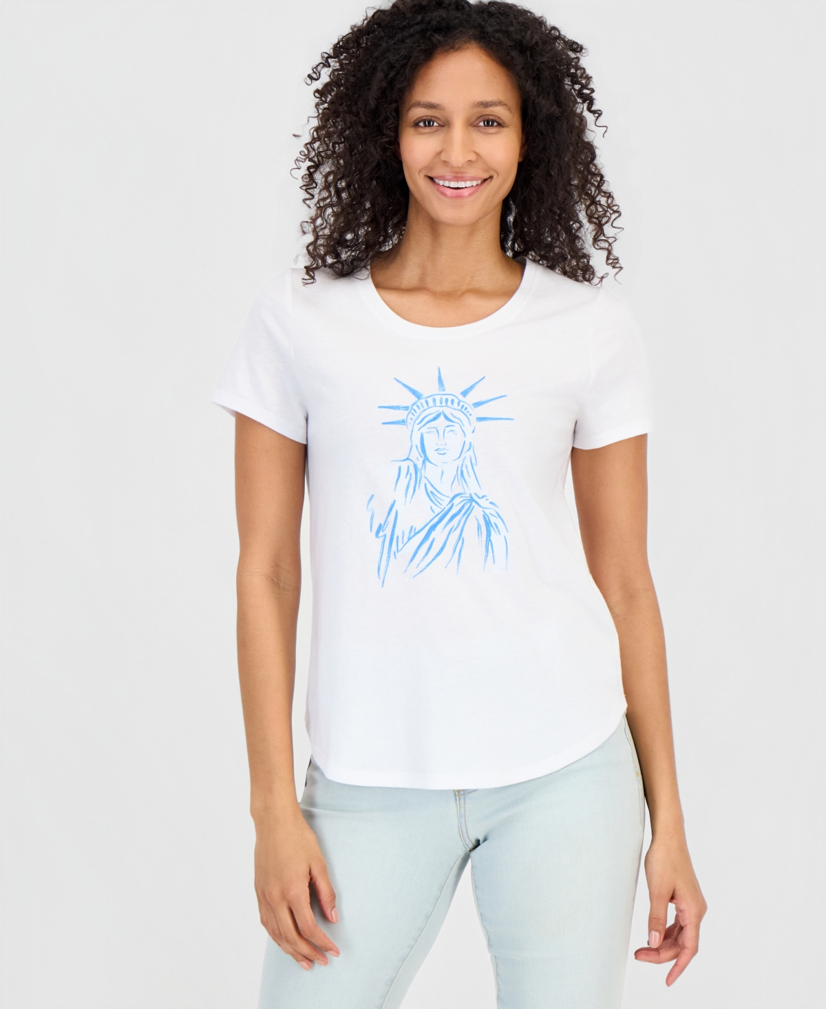 Click here for Style & Co Womens Americana Graphic Short-Sleeve C... prices