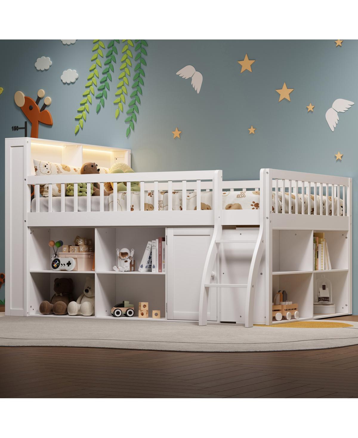 Click here for Streamdale Furniture Full Size Loft Bed with Led H... prices