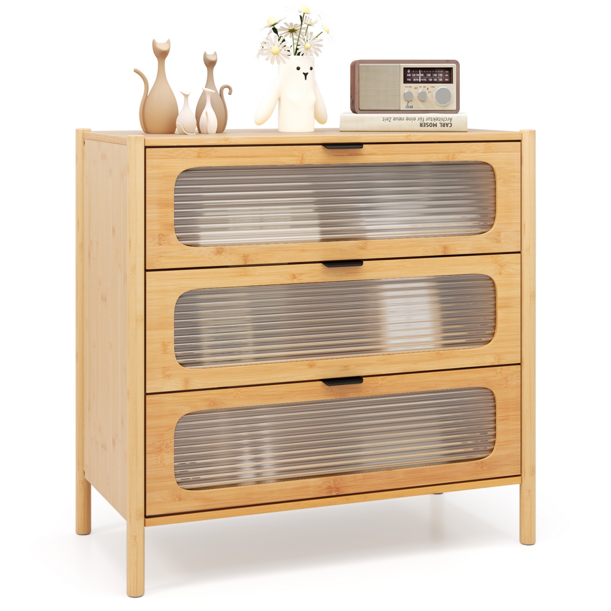 Click here for Sugift 3 Drawer Mid Century Modern Chest of Drawer... prices
