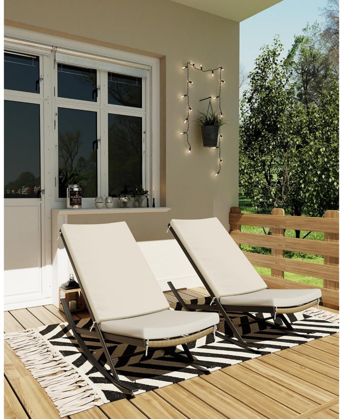 Click here for gaomon Outdoor Rocking Lounge Chair Set of 2  Pati... prices