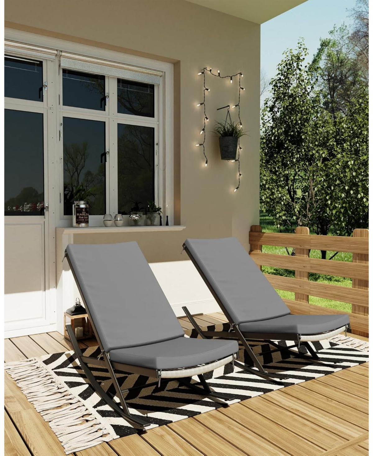 Click here for gaomon Outdoor Rocking Lounge Chair Set of 2  Pati... prices