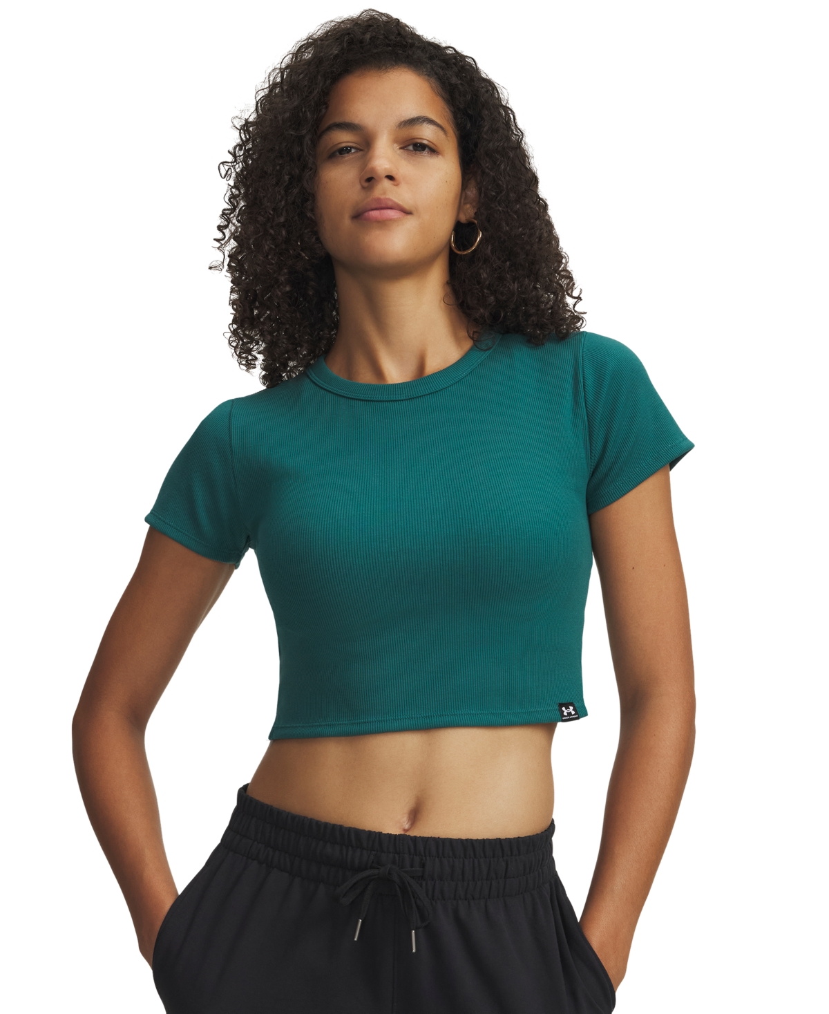 Click here for Under Armour Womens Rival Ribbed Cropped T-Shirt -... prices