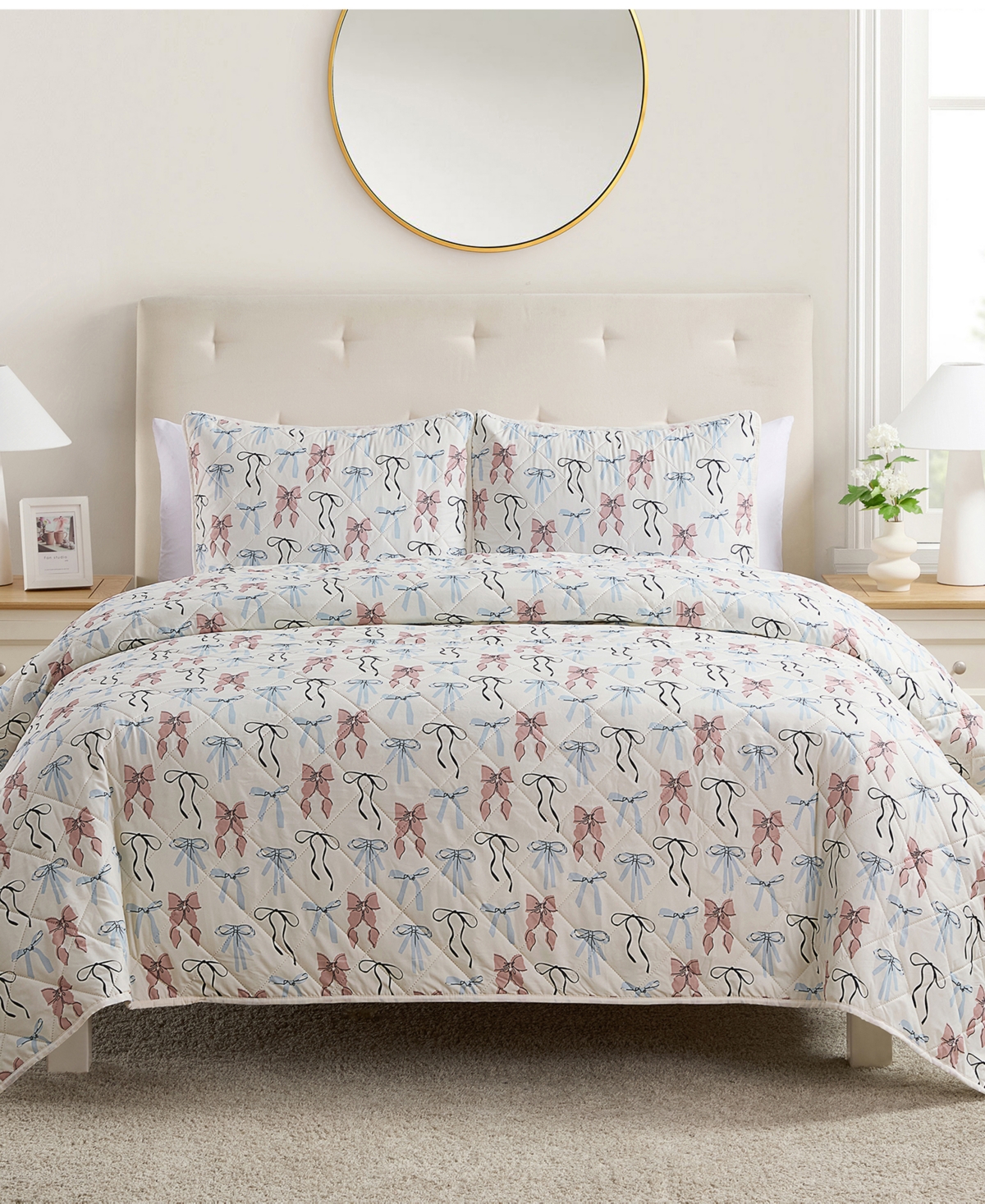 Click here for Vcny Home Ribbon Pinsonic 3-Pc. Quilt Set  Full/Qu... prices