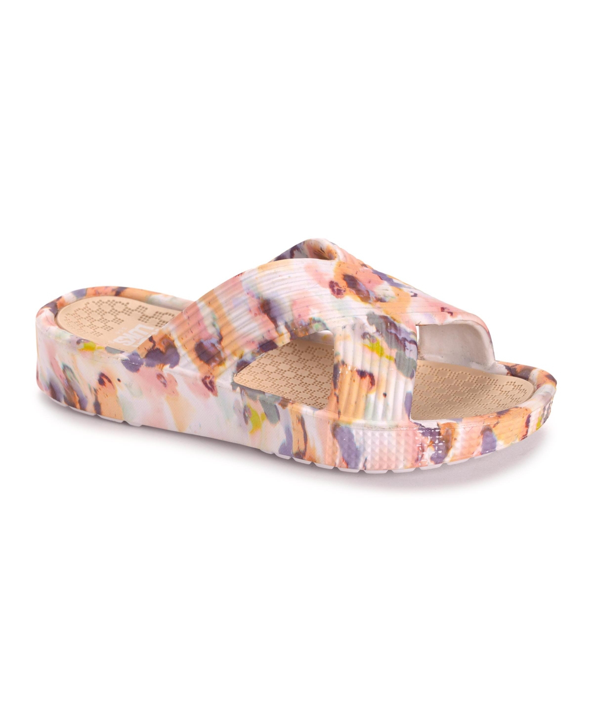 Click here for Muk Luks Womens Spa Day Sandal - Watercolor floral prices