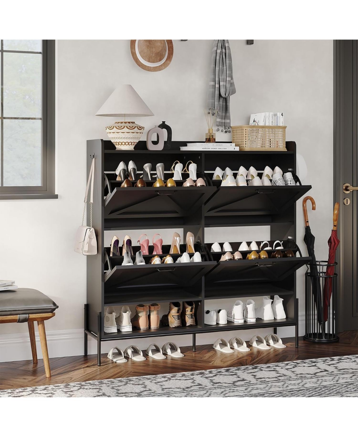 Click here for gaomon Freestanding Shoe Cabinet - 4 Flip Drawers... prices