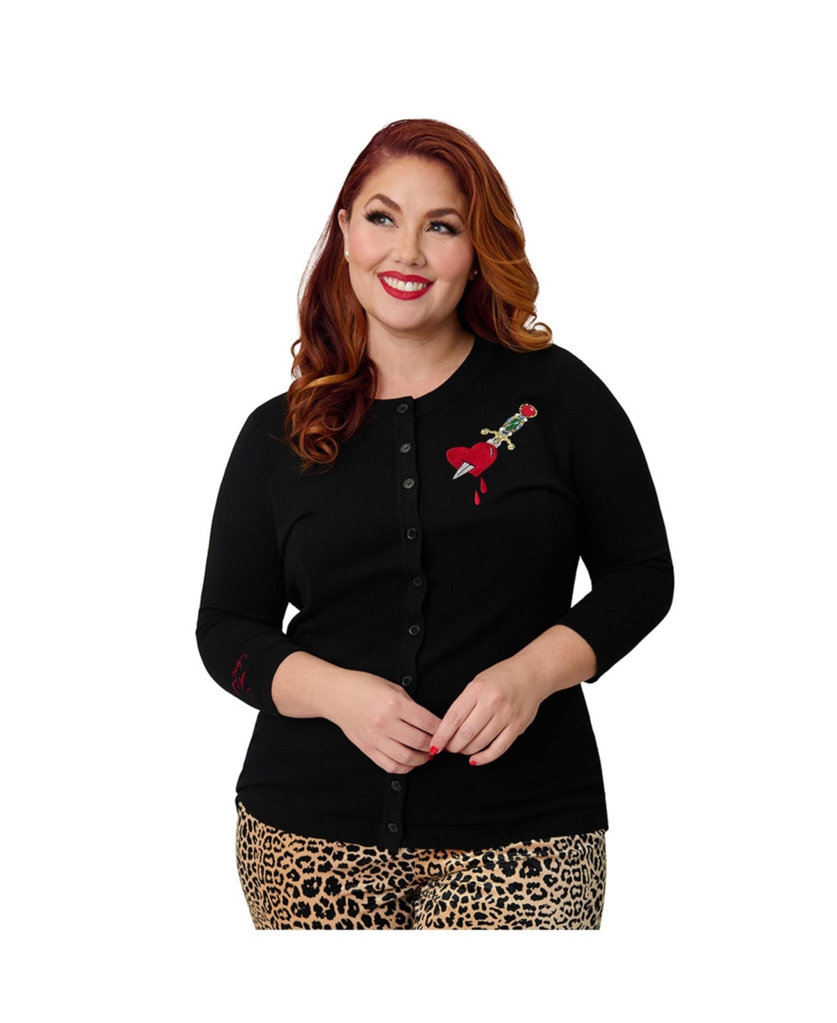 Click here for Unique Vintage Plus Size Bookworm Cardigan - Black... prices