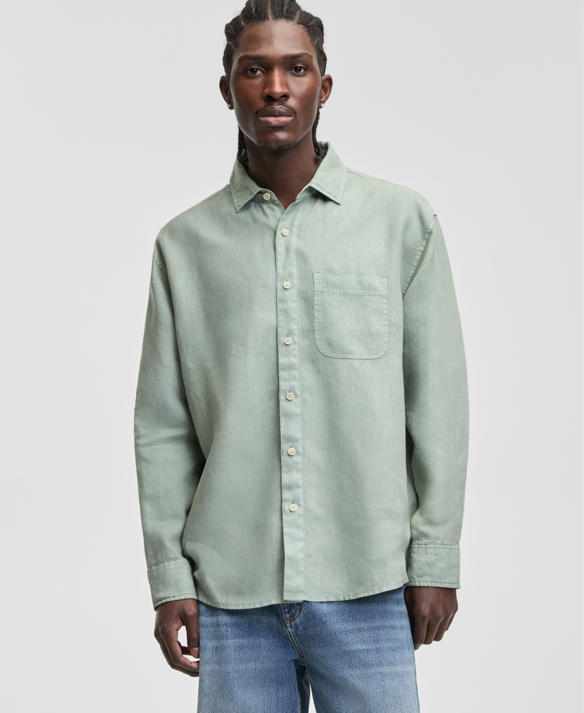 Click here for Sun + Stone Mens 100 Linen Relaxed Fit Long-Sleeve... prices