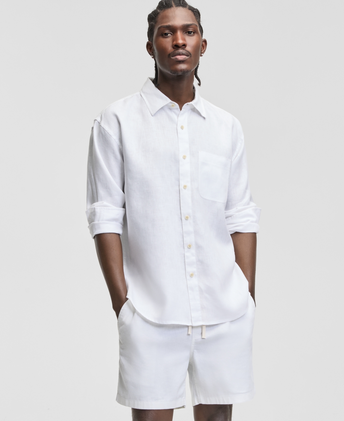 Click here for Sun + Stone Mens 100 Linen Relaxed Fit Long-Sleeve... prices